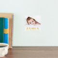 New baby newborn name date length weight photo foil prints | Zazzle