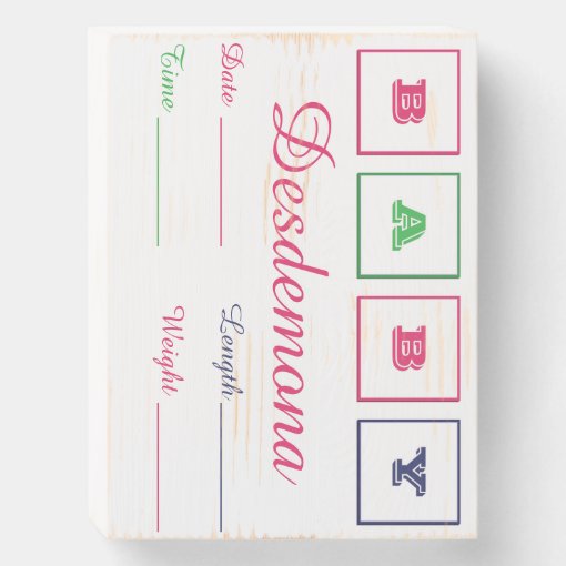 New Baby Nursery Hospital Door Baby Statistics Wooden Box Sign | Zazzle