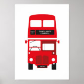 New Baby Personalised London Red Bus Poster | Zazzle