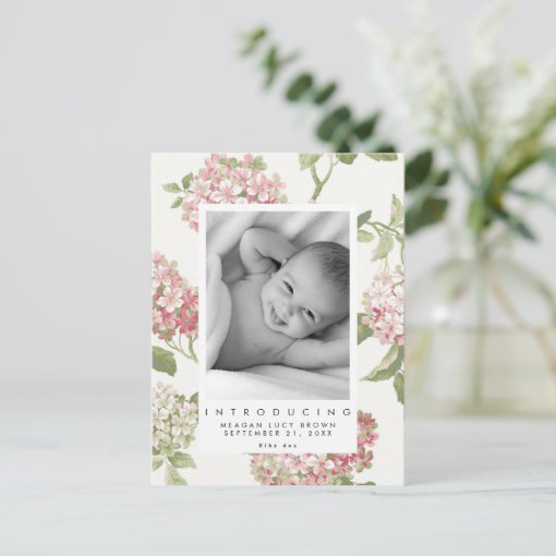 new baby pink floral photo postcard | Zazzle