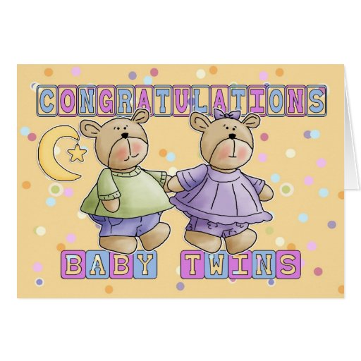 New Baby Twins Congratulations Card | Zazzle