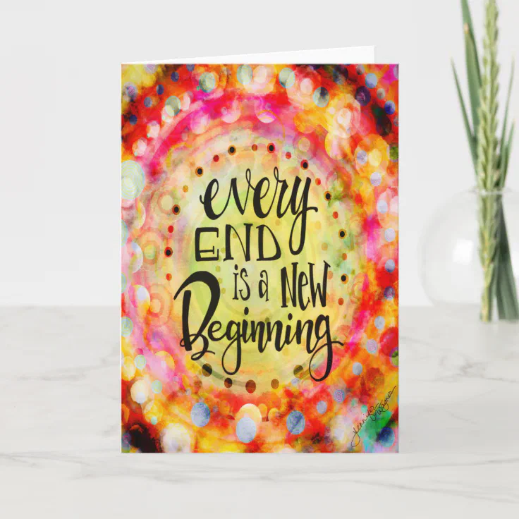 ‘New Beginning’ Inspirational Pretty Card | Zazzle