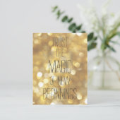 New Beginnings - Gold Inspirational Quote Postcard | Zazzle