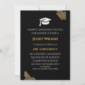New Black college graduation stylish commencement Invitation | Zazzle