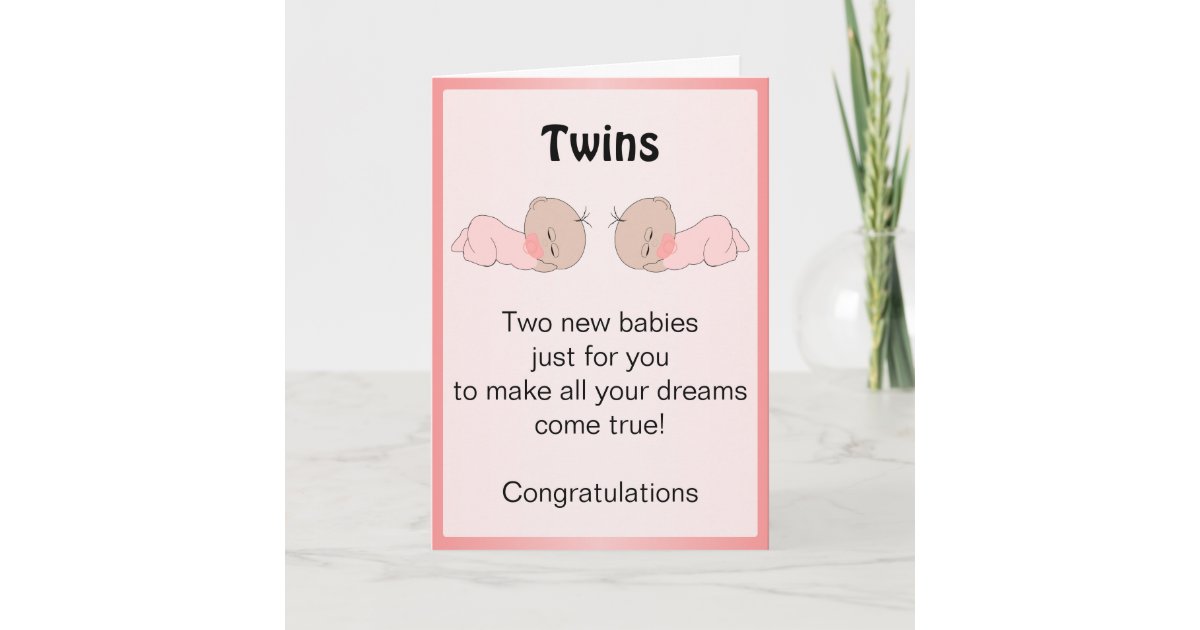New Born Baby Twins Card | Zazzle