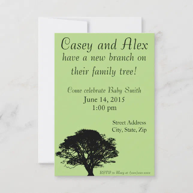 New Branch on the Family Tree Baby Shower Invite | Zazzle