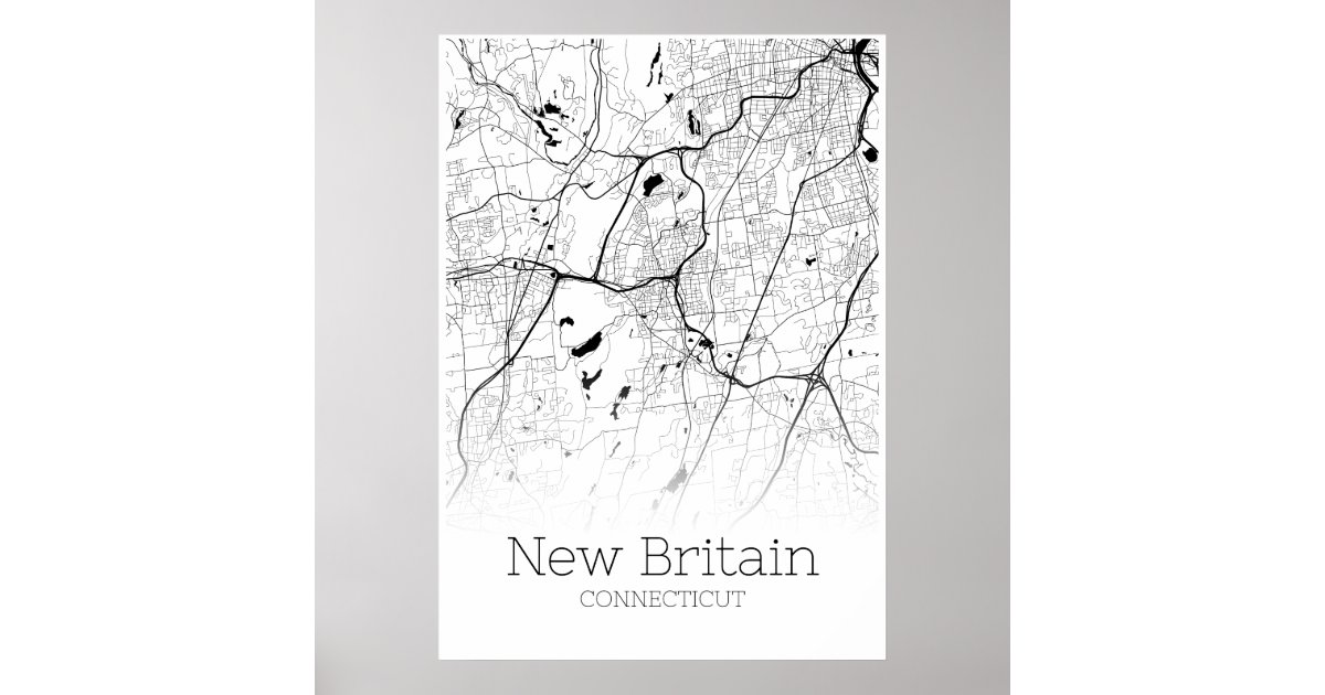 New Britain Map - Connecticut - City Map Poster | Zazzle