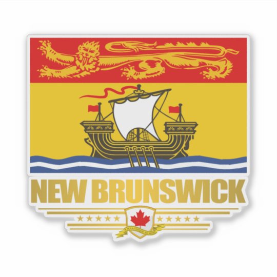 New Brunswick Flag Sticker | Zazzle.com