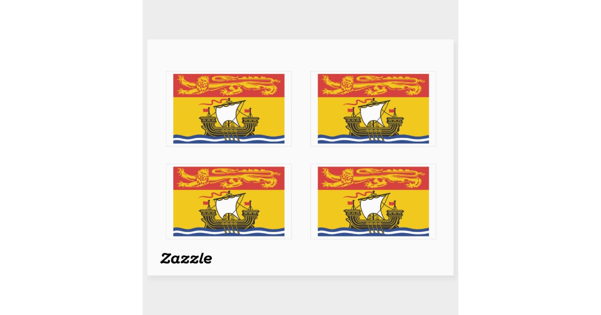 New Brunswick Flags Graphic Rectangular Sticker | Zazzle