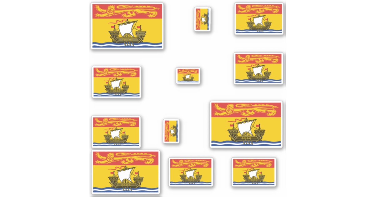 New Brunswick Flags Graphic Sticker | Zazzle