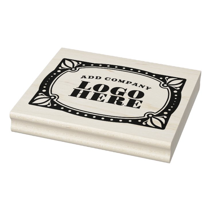 New Business Brand Logo Name Address Rubber Stamp | Zazzle