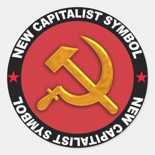 new capitalist symbol classic round sticker | Zazzle.com