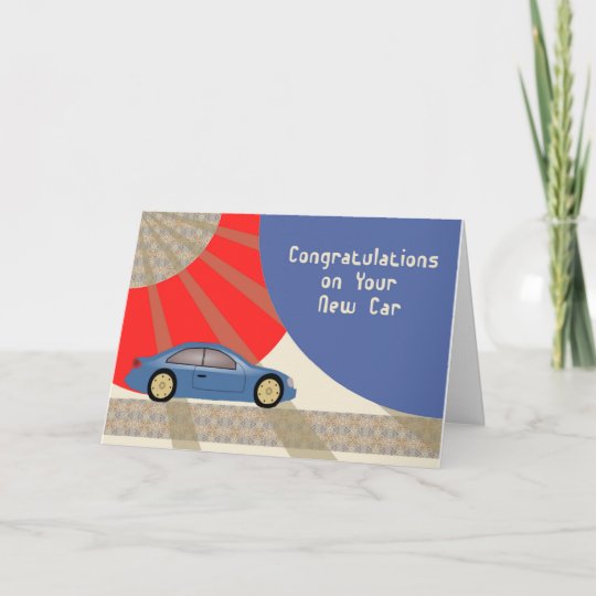 New Car Congratulations, Blue Car, Contemporary Card | Zazzle.com