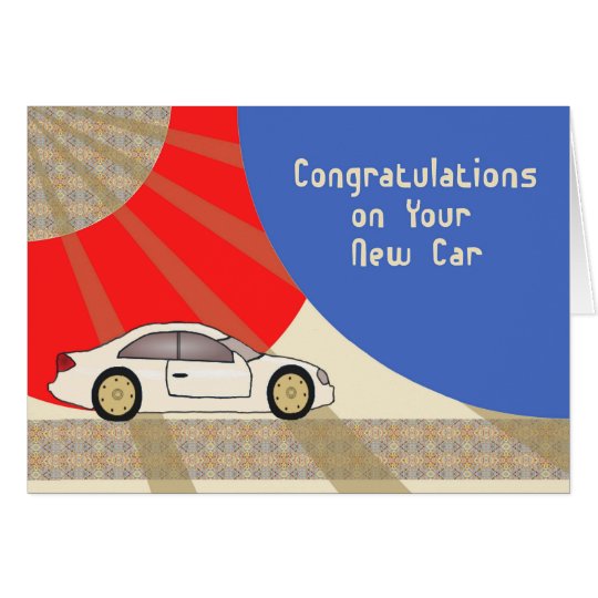 New Car Congratulations Card with Champagne Car | Zazzle.com