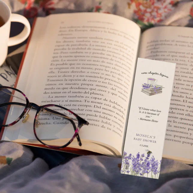 New chapter begins Baby Shower Bookmark Favor Mini Business Card | Zazzle