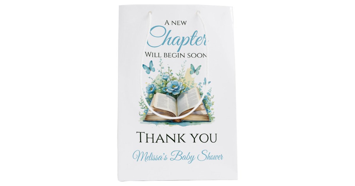 New Chapter Blue Boy Brunch StoryBook Baby Shower Medium Gift Bag | Zazzle