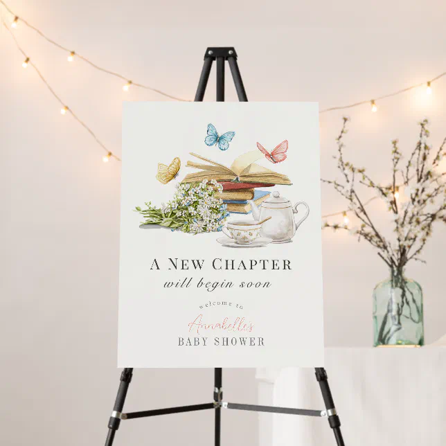 New Chapter Book Baby Shower Welcome Sign | Zazzle