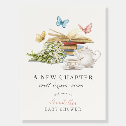 New Chapter Book Baby Shower Welcome Sign | Zazzle