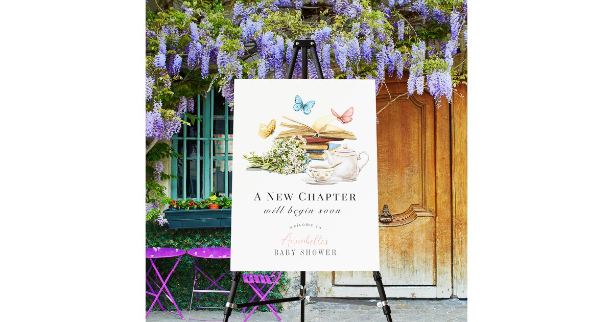 New Chapter Book Baby Shower Welcome Sign | Zazzle