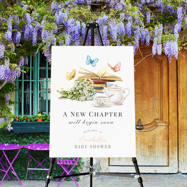New Chapter Book Baby Shower Welcome Sign | Zazzle