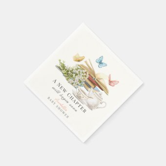 New Chapter Book Butterfly Baby Shower Napkins | Zazzle