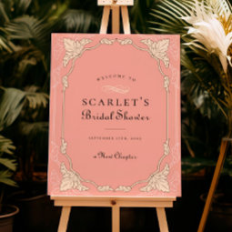 New Chapter Book Library Bridal Shower Sign | Zazzle