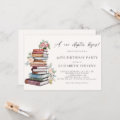 New Chapter Book Lover Bookworm Adult Birthday Invitation | Zazzle
