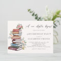 New Chapter Book Lover Bookworm Adult Birthday Invitation | Zazzle