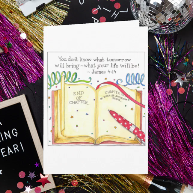 New Chapter New Year's Card | Zazzle
