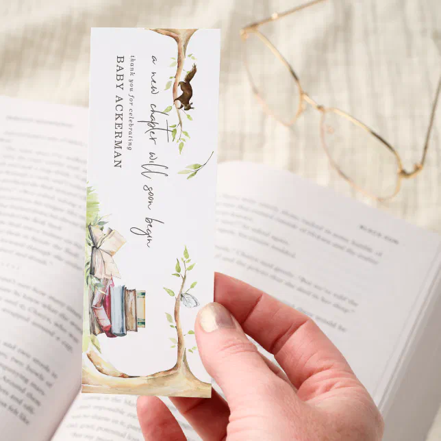 New Chapter | Woodland Baby Shower Favor Bookmarks | Zazzle