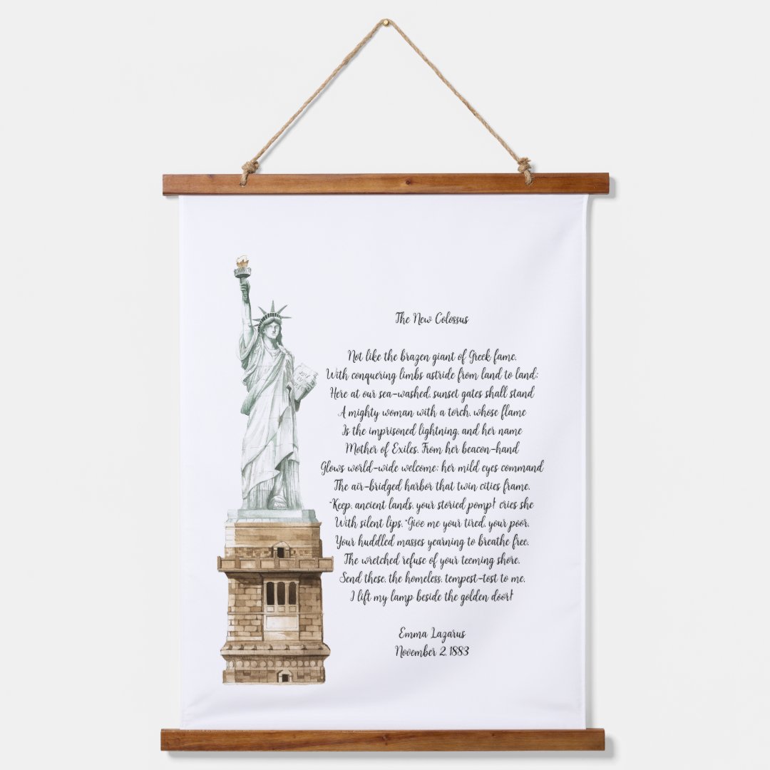 New Colossus Liberty Poem Hanging Tapestry | Zazzle