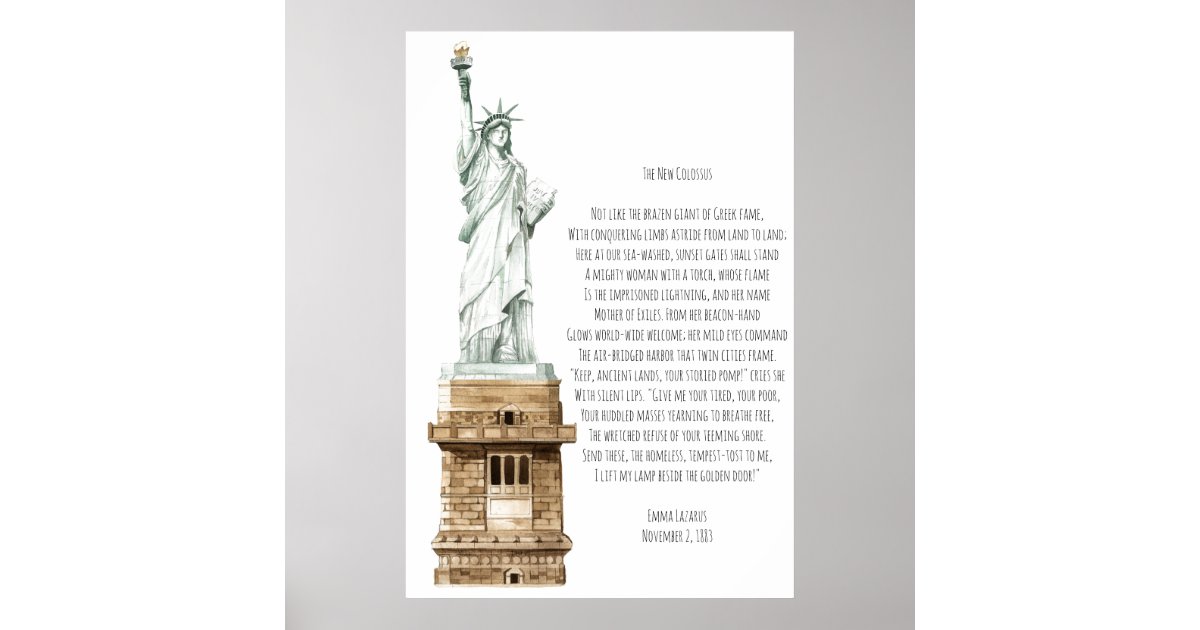 New Colossus Liberty Poem Poster | Zazzle