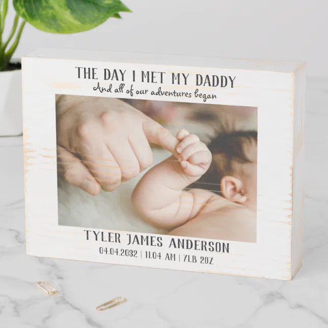 New Daddy Photo Keepsake Gift Wooden Box Sign | Zazzle
