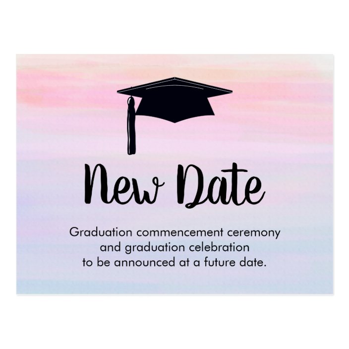 New Date Graduation Postponement Postcard | Zazzle.com