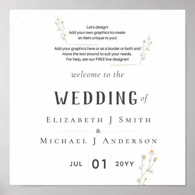 NEW! DESIGN OWN WELCOME WEDDING POSTER Budget | Zazzle