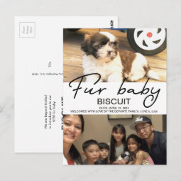 New Dog Fur Baby Announcement Postcard | Zazzle