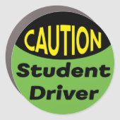 New Driver Caution Safety Warning Green Black Car Magnet | Zazzle