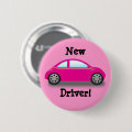 New Driver Pink Car Button | Zazzle