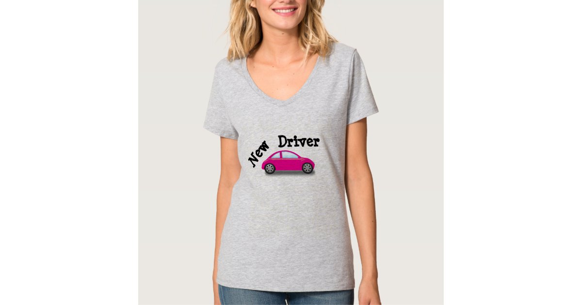 New Driver Pink Car T Shirt | Zazzle