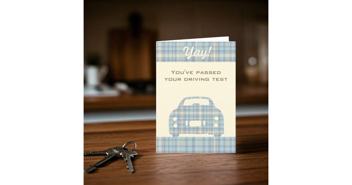 New Driver Tartan Car Passed Driving Test Card | Zazzle