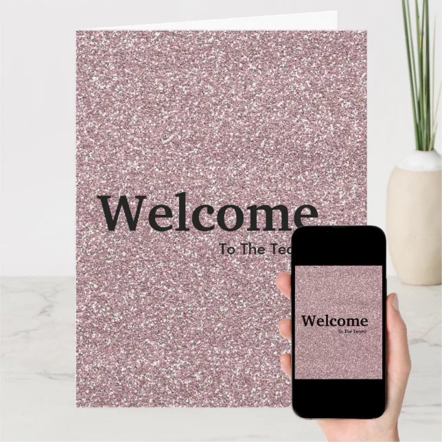 New Employee Welcome Glitter Card | Zazzle