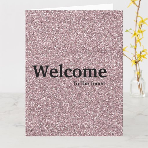New Employee Welcome Glitter Card | Zazzle