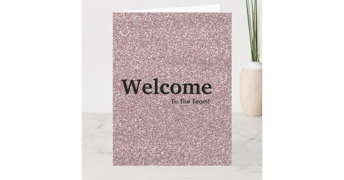 New Employee Welcome Glitter Card | Zazzle