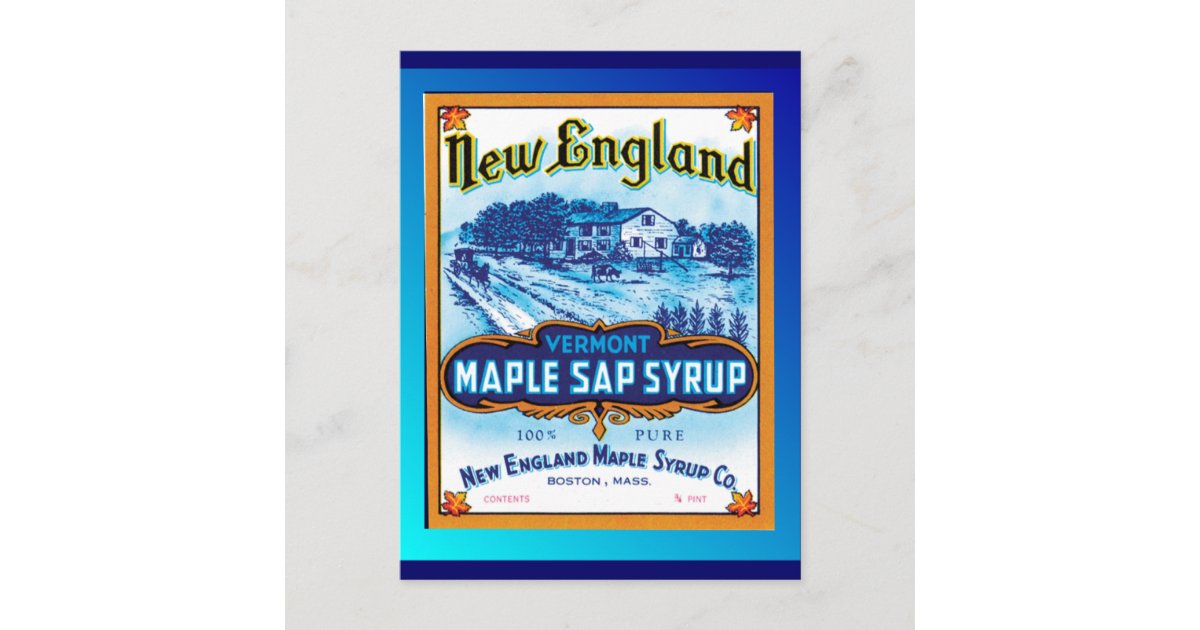 New England Vermont Maple Syrup Postcard | Zazzle