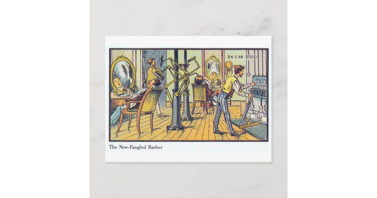 New Fangled Barber Postcard | Zazzle