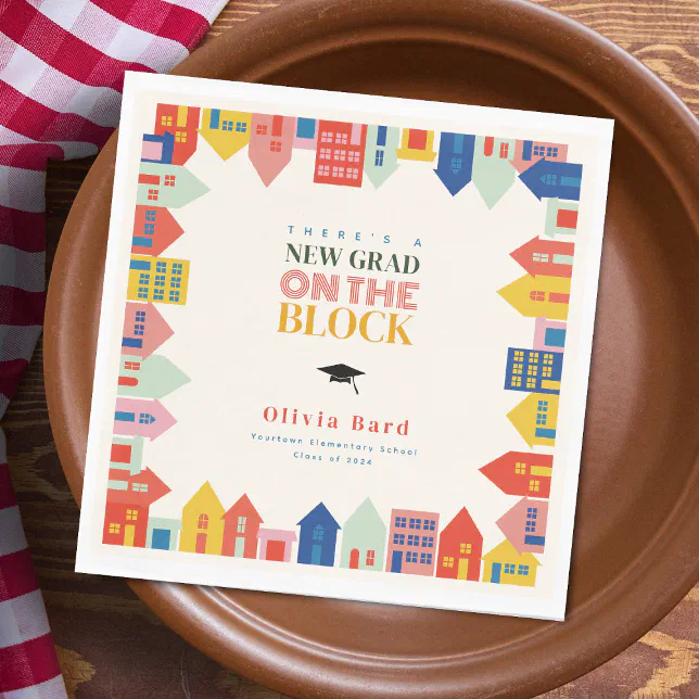 New Grad On The Block Graduation Party Napkins | Zazzle