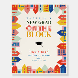 New Grad On The Block Kids Graduation Announcement Foam Board | Zazzle