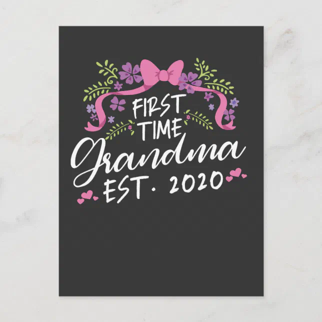 New Grandmother First Time Grandma 2020 Family Postcard | Zazzle