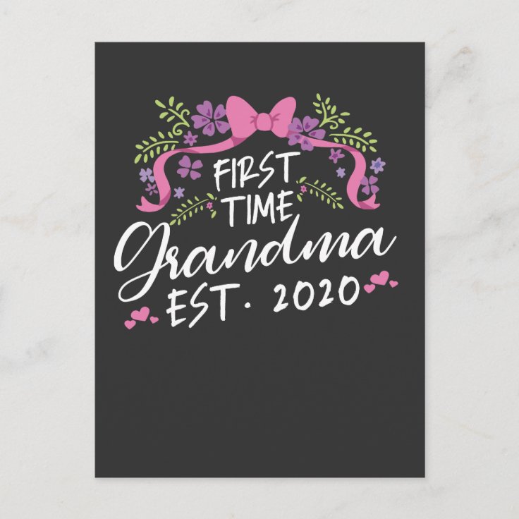 New Grandmother First Time Grandma 2020 Family Postcard | Zazzle