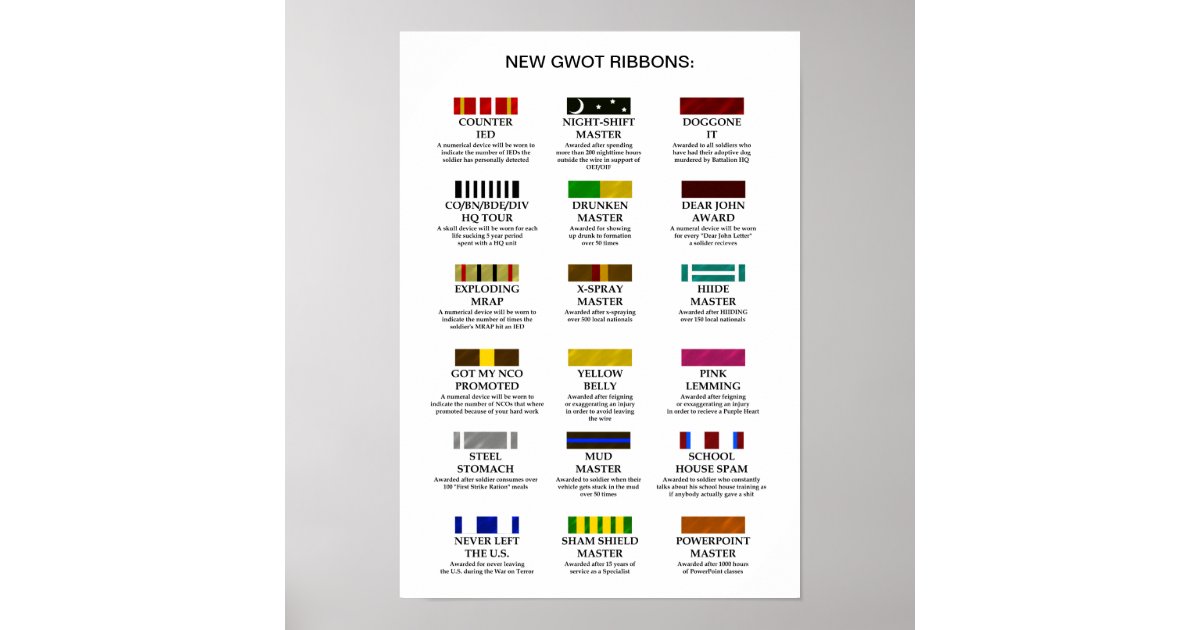 New GWOT Ribbons Poster | Zazzle